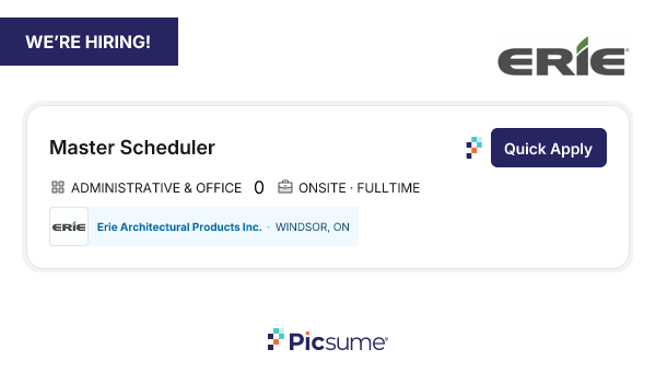 Master Scheduler @ Erie Architectural Products Inc. | Erie ...