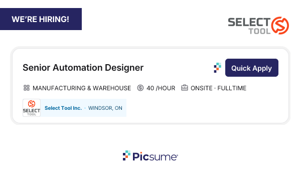 Senior Automation Designer @ Select Tool Inc. | Select Tool Inc.