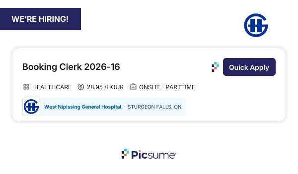 Booking Clerk 2026-16 @ West Nipissing General Hospital | West ...